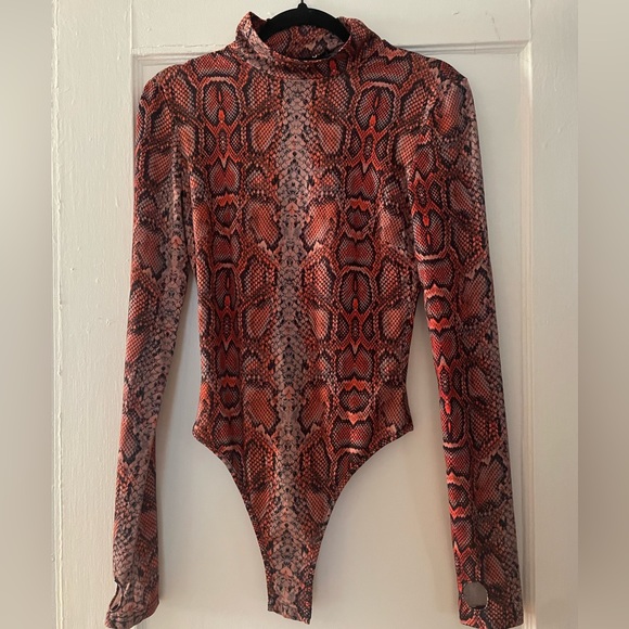 I.AM.GIA. | Tops | Iamgia Niamh Orange Reptile Long Sleeve Bodysuit Lil ...